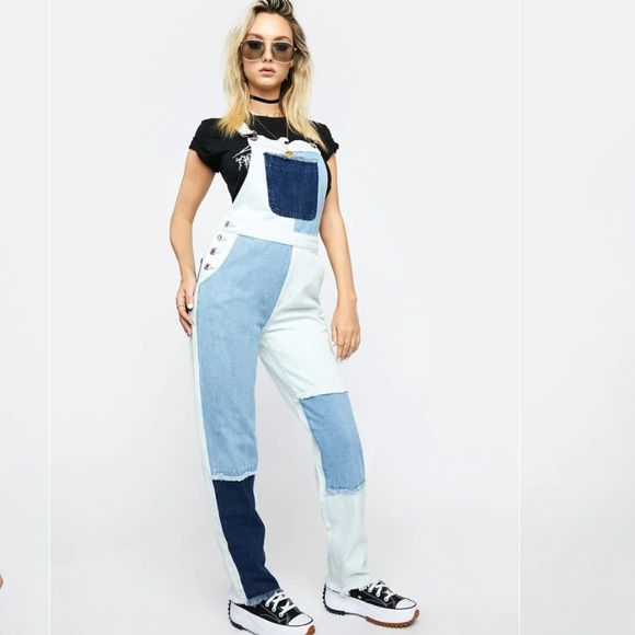 Momokrom | Jeans | Dolls Kill Denim Patchwork Overalls Jumpsuit | Poshmark